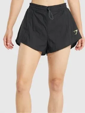 Gymshark | Shorts | Gymshark Black Athletic Running Shorts With Yellow ...